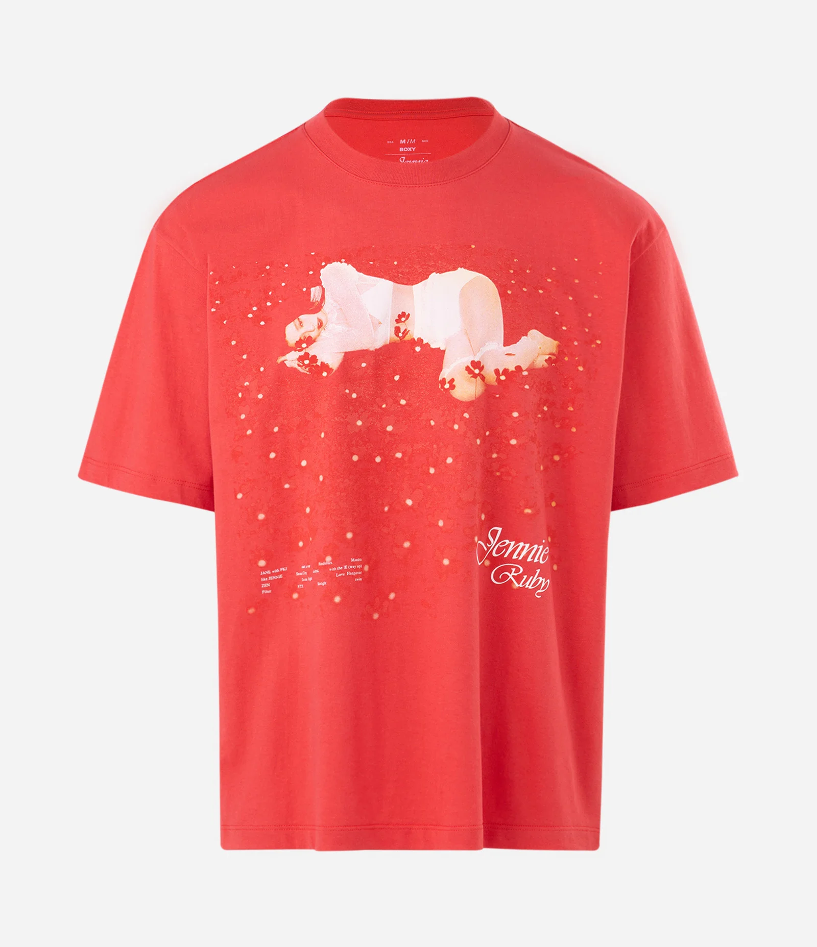 Camiseta Boxy com Estampa Jennie Ruby Vermelho