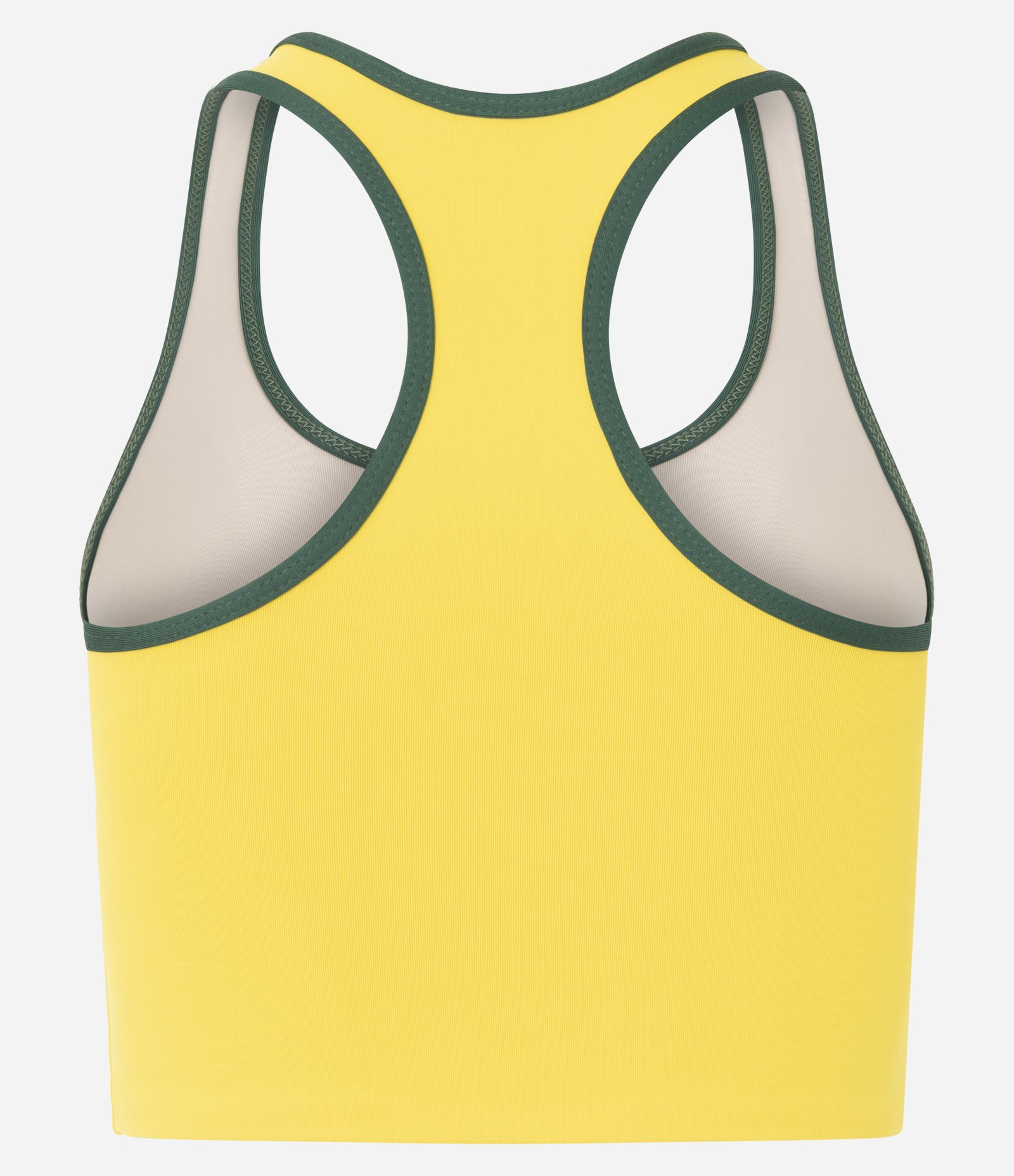 Top Esportivo com Viés Contrastante e Lettering Brasil com S Amarelo