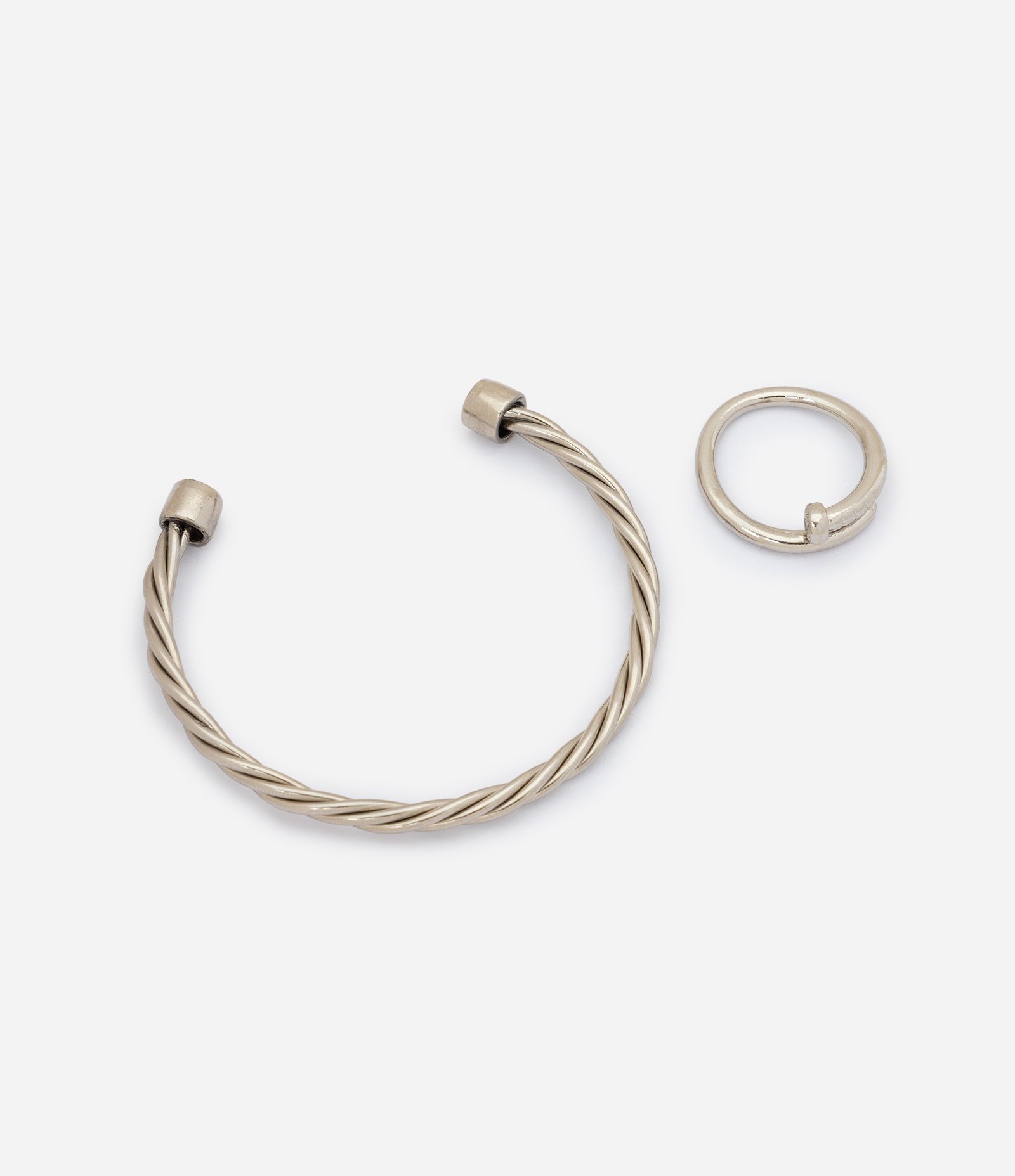 Kit Anel e Bracelete Metal Prata