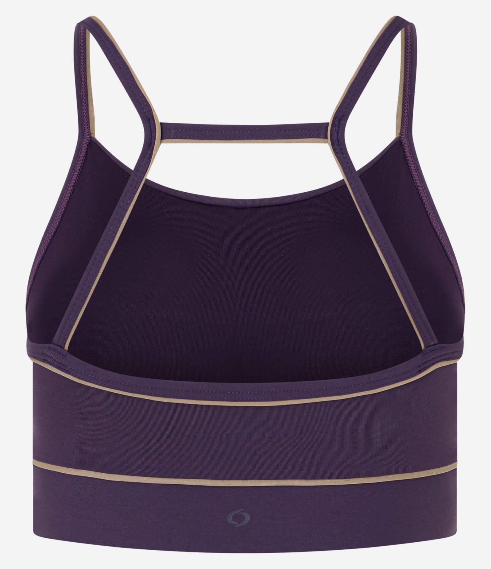 Top Alongado Esportivo com Bojo em Microfibra com Friso Contrastante Roxo
