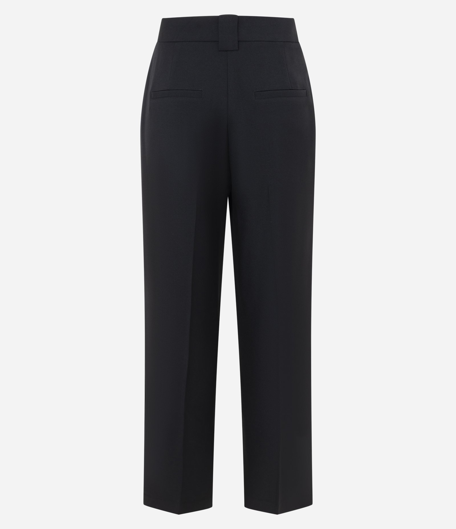 Calça Wide Leg em Alfaiataria com Cós Liso e Pregas Frontais Preto