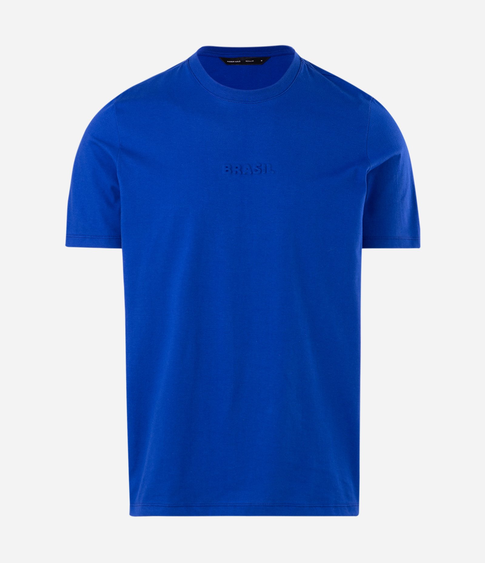Camiseta com Lettering Embossed Brasil Azul