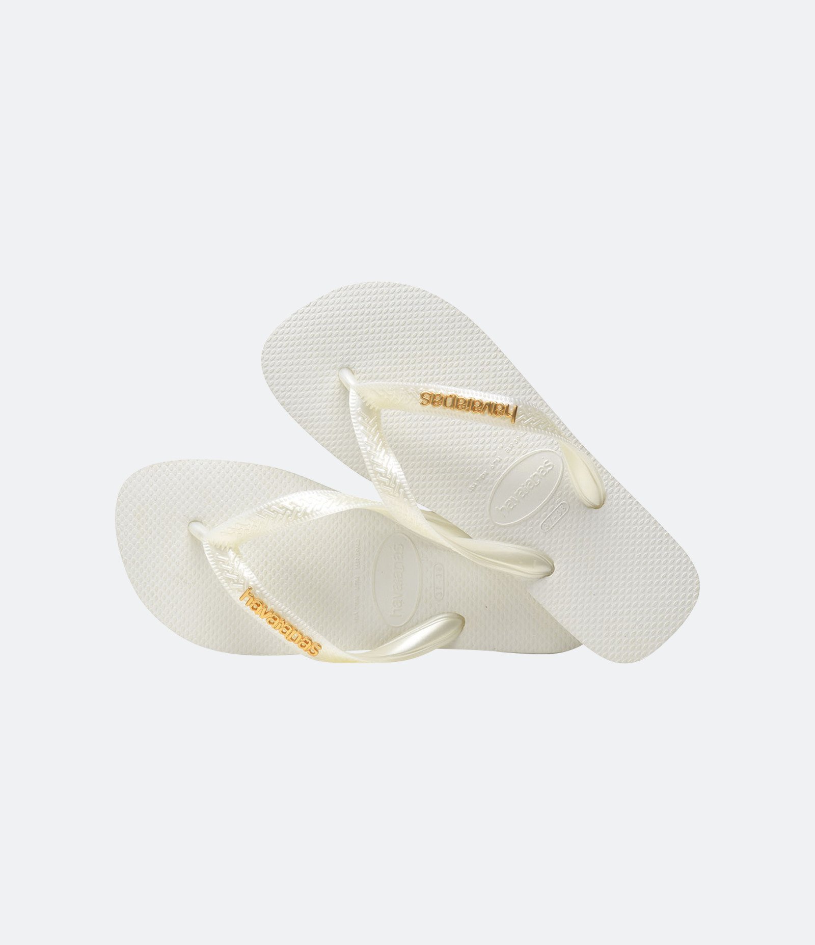Chinelo Havaianas com Logo Metálica Branco
