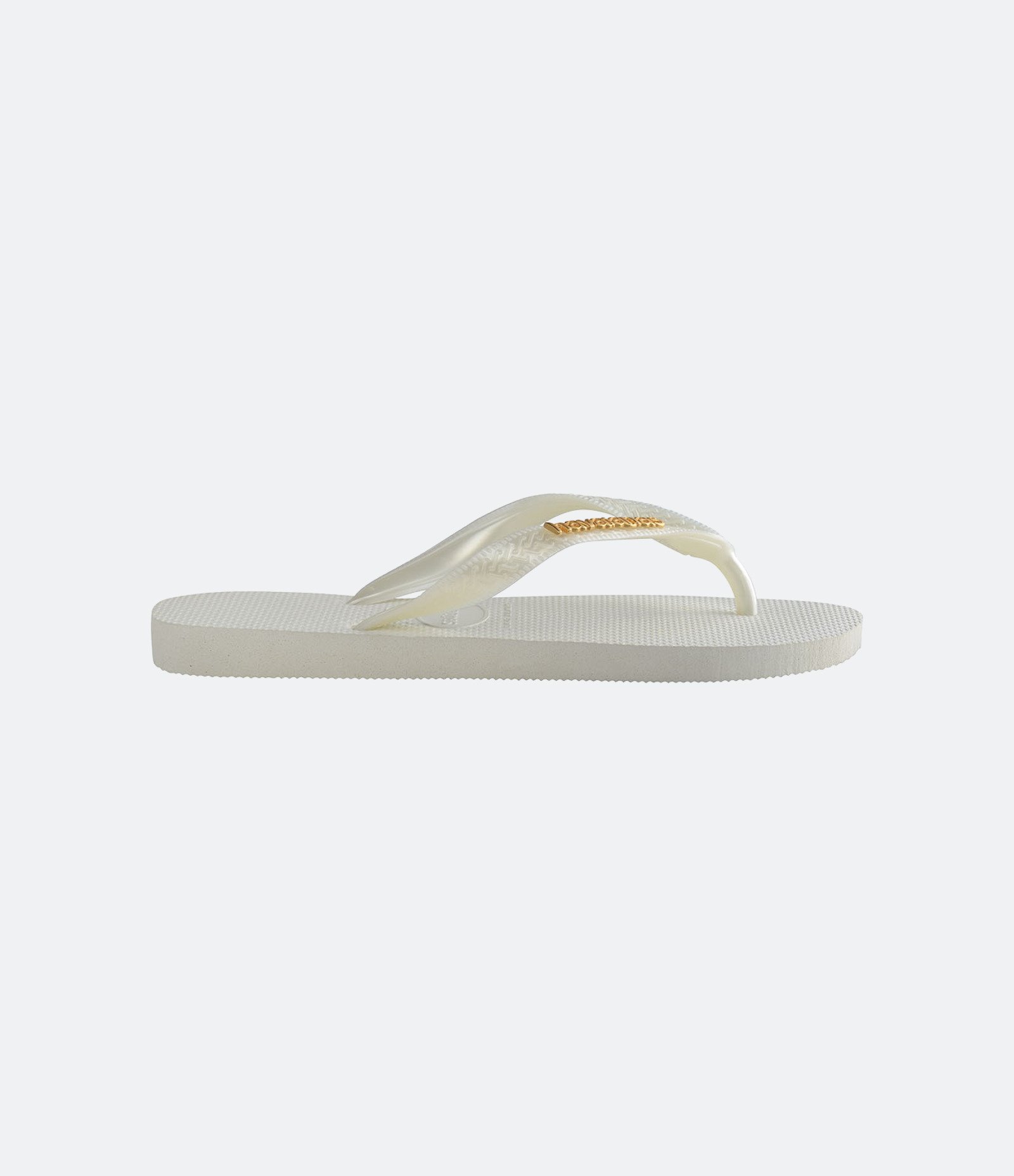 Chinelo Havaianas com Logo Metálica Branco