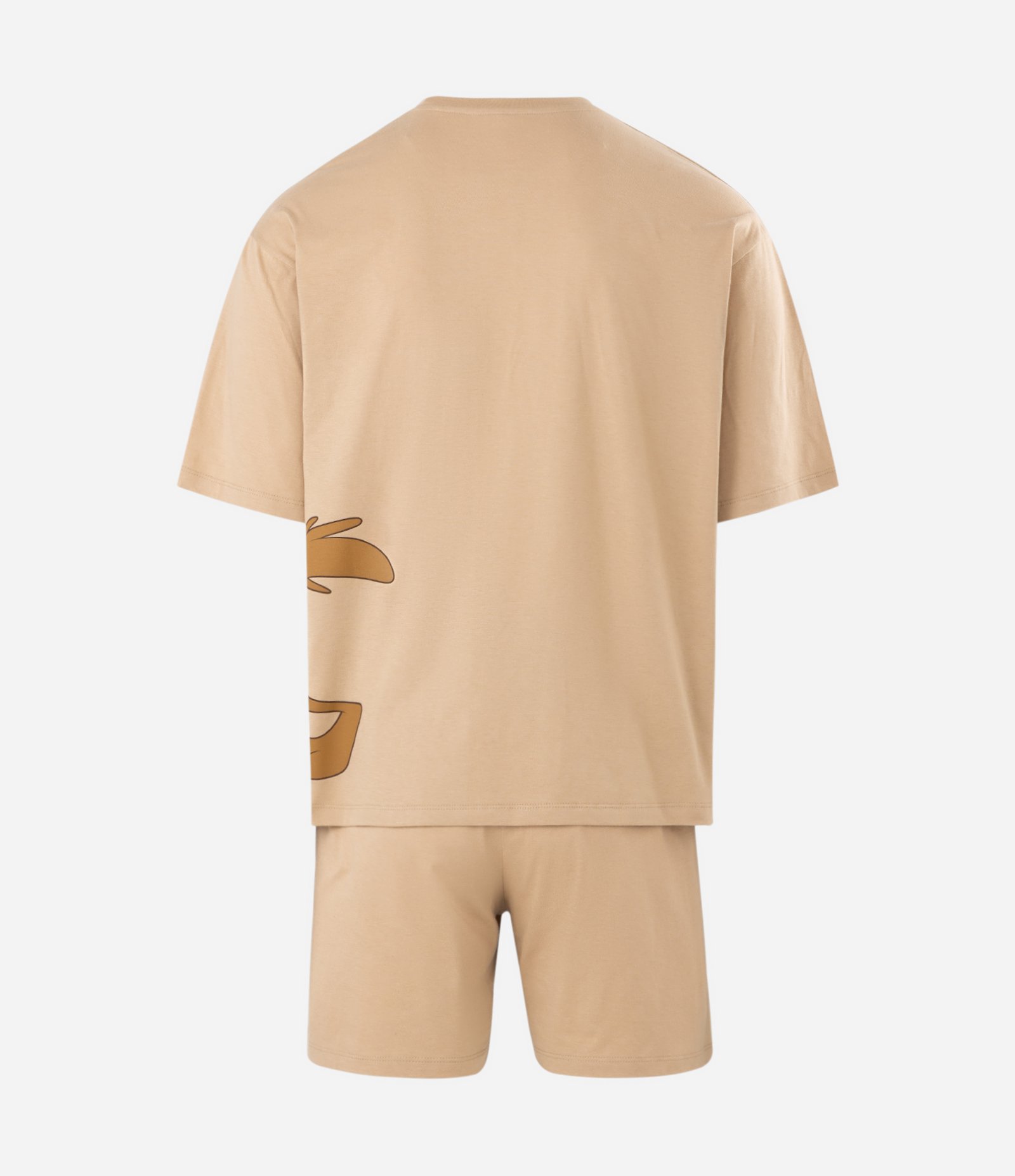 Pijama Curto Coyote Papa Léguas Boxy Bege
