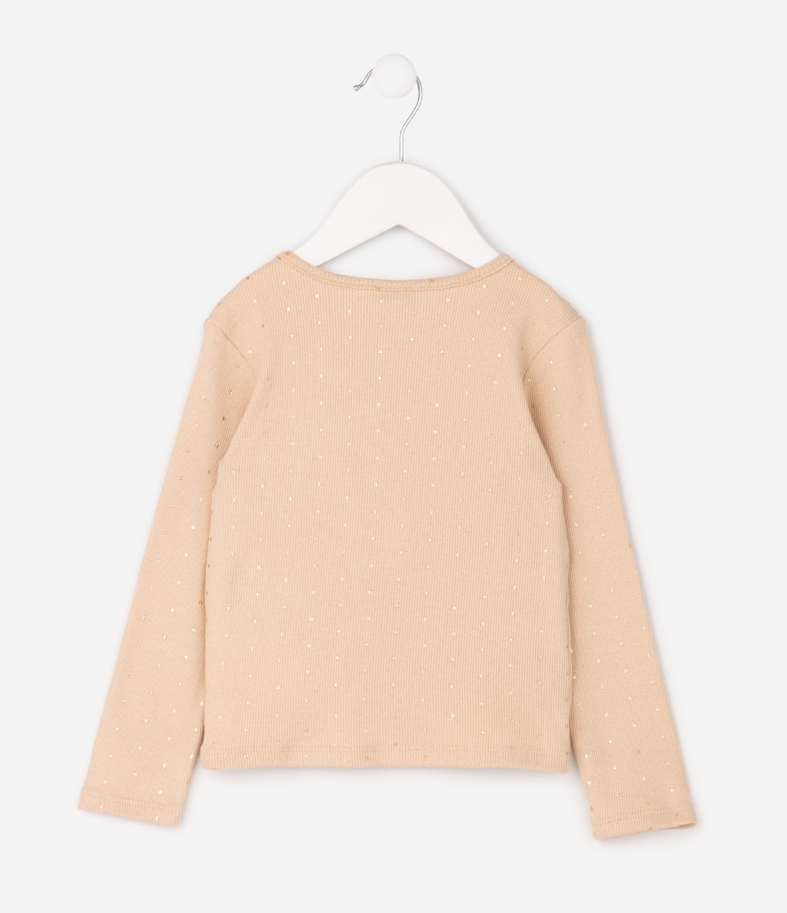 Blusa Slim Infantil em Ribana com Estampa Poá Metalizado – Tam 1 a 6 ...