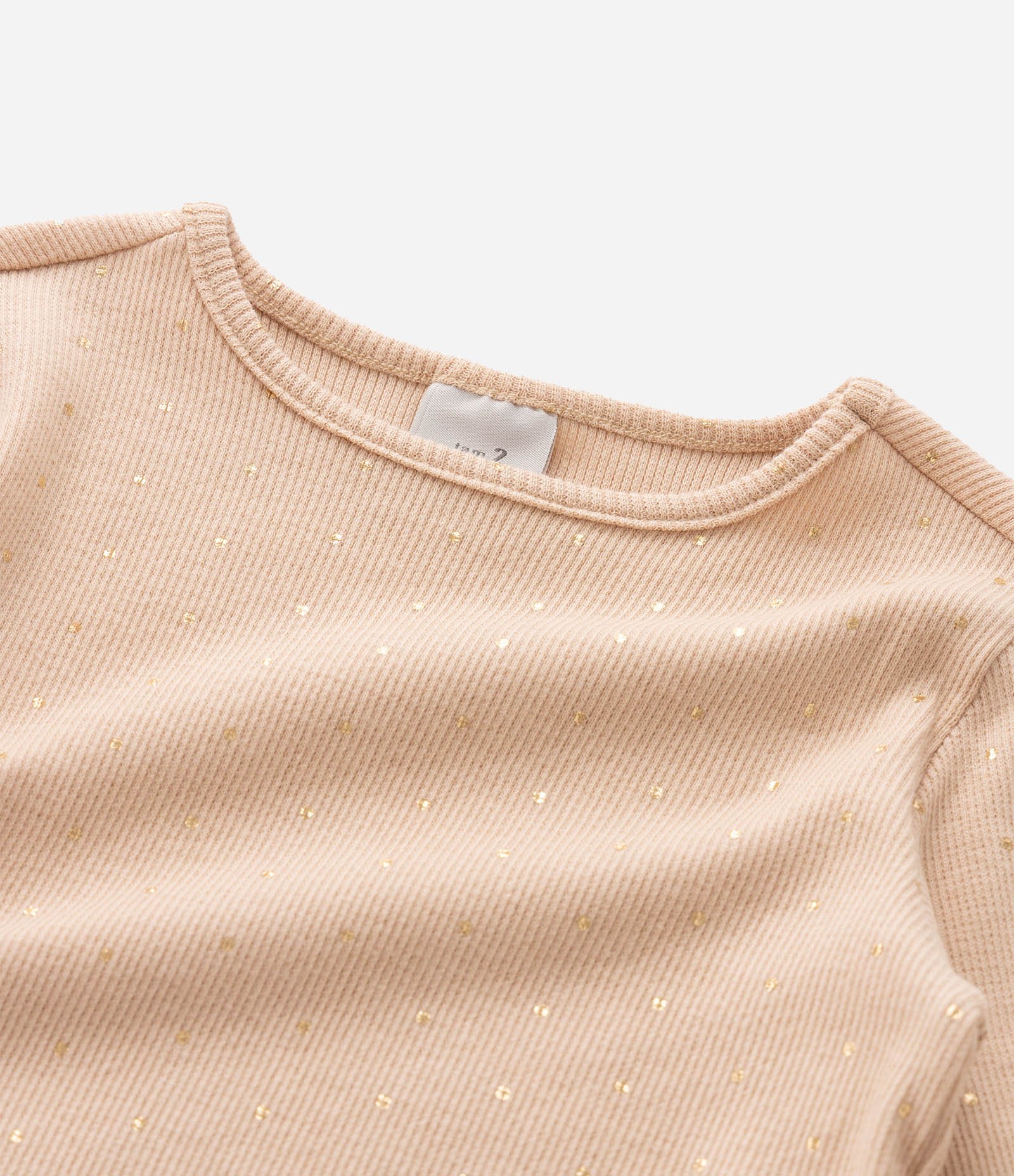 Blusa Slim Infantil em Ribana com Estampa Poá Metalizado – Tam 1 a 6 ...