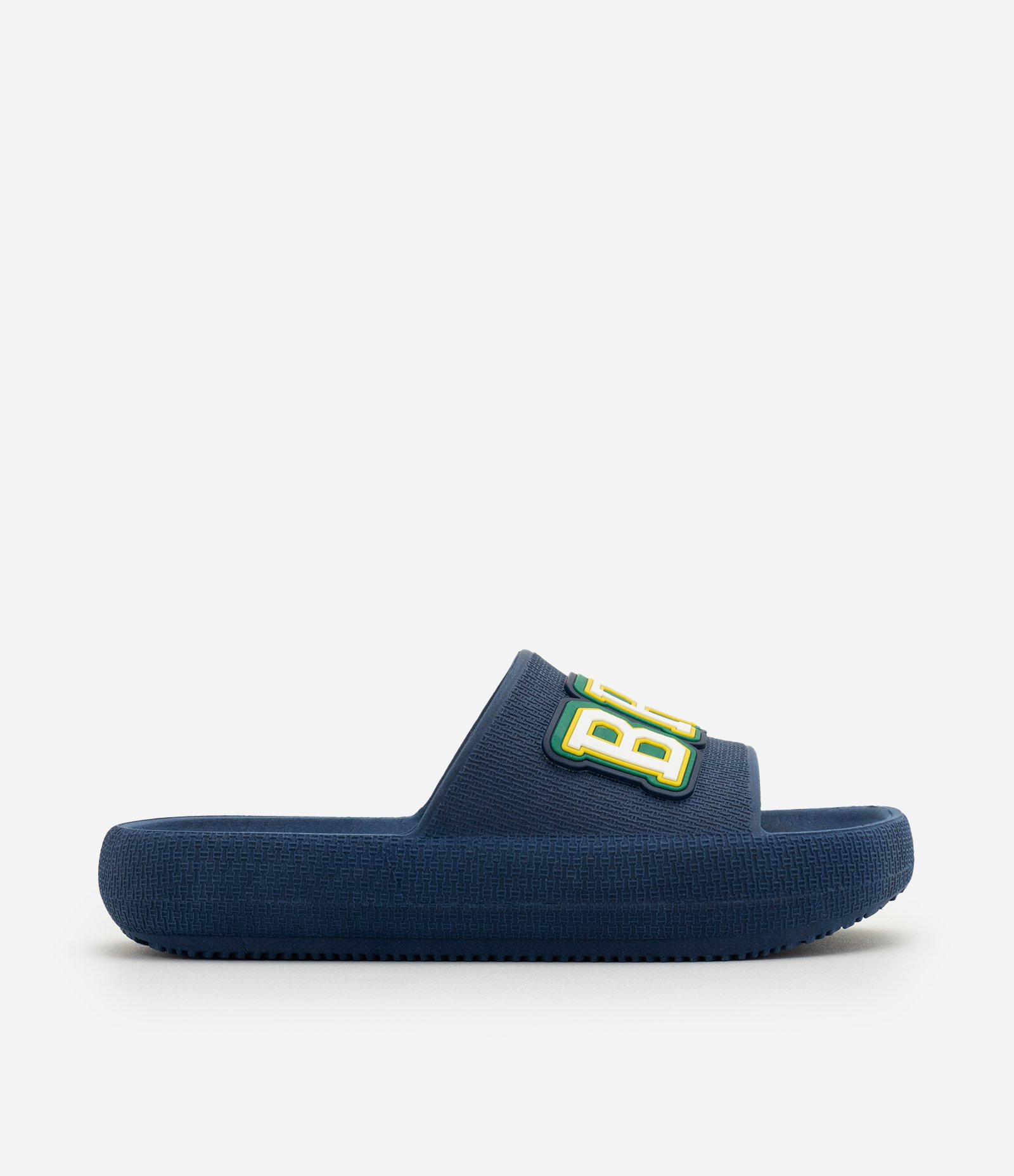 Chinelo Slide Infantil com Lettering Brasil - Tam 27 a 34 Azul